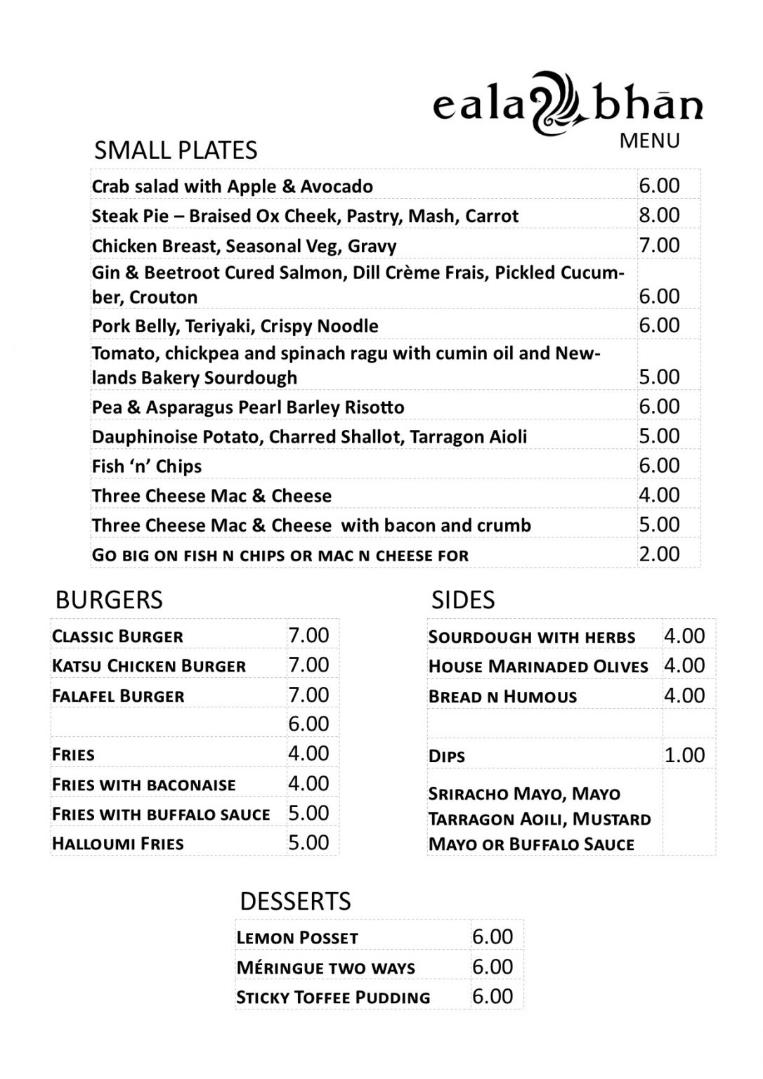 Main Menu – Eala Bhan